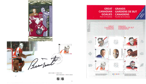Bernie Parent Greatest Goalies Stamp Package with Stamp Cards & Signed ...