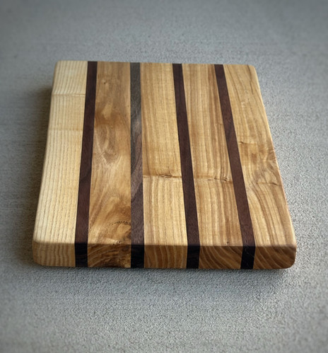 Ash & Black Walnut Strip Cutting Board | Rendition Woodworks