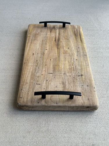 Ambrosia Red Maple Charcuterie Board Modern Handle | Rendition Woodworks