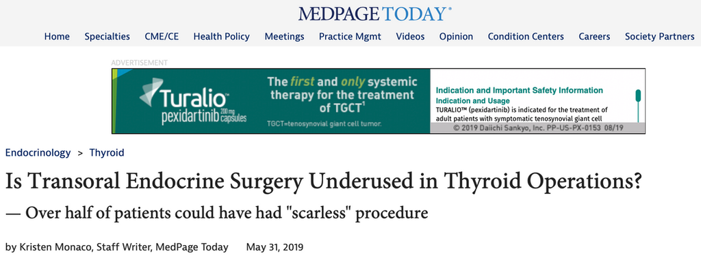 Transoral Thyroid and Parathyroid Surgery News | scarlessthyroid.org