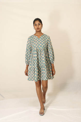 Aqua Aura Bagru Short Dress | Anriya