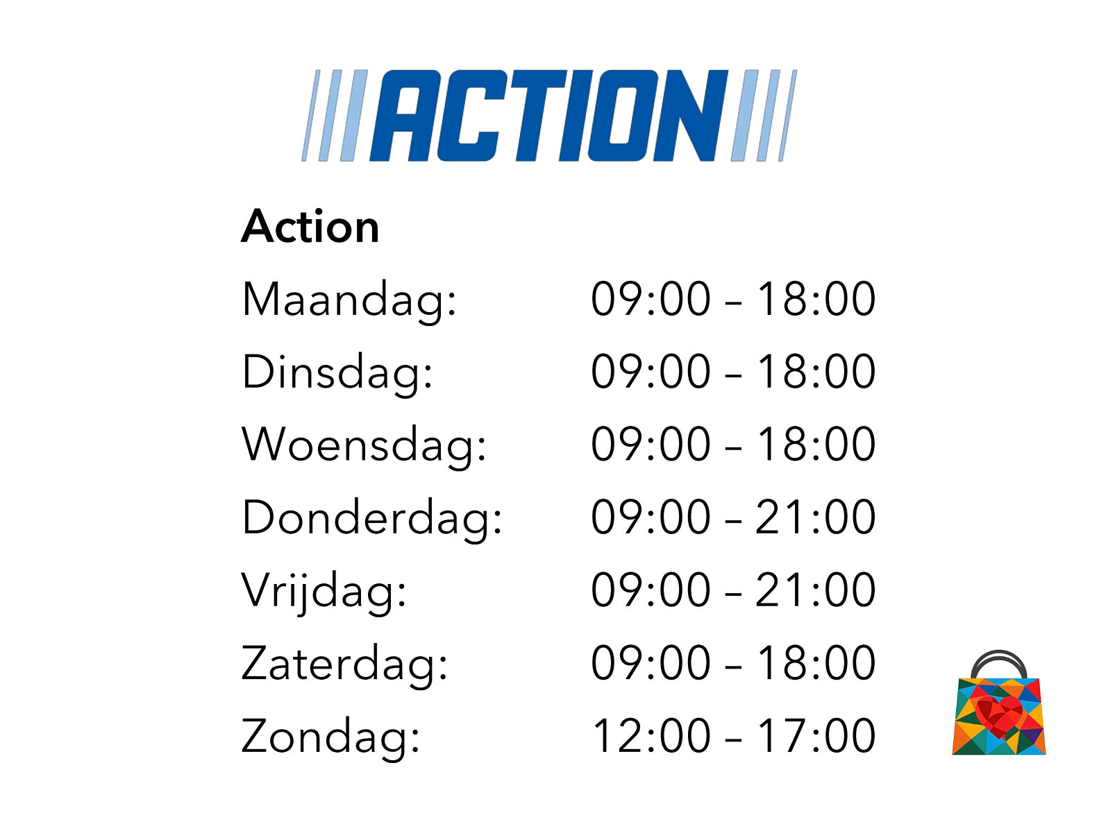 Openingstijden Action