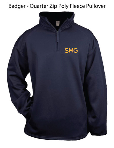 SMG Uniform Quarter Zip Sweatshirt Navy | Just Peachy Prints