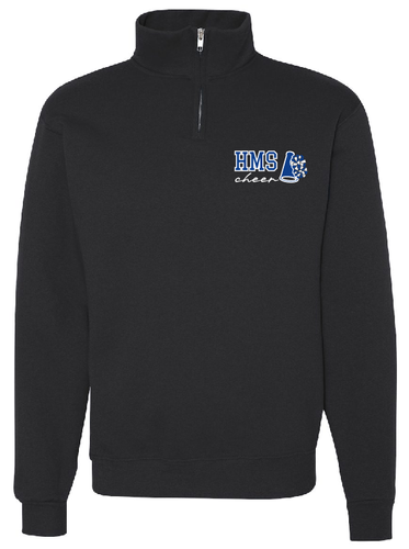 HMS Cheer Qtr Zip Black | Just Peachy Prints