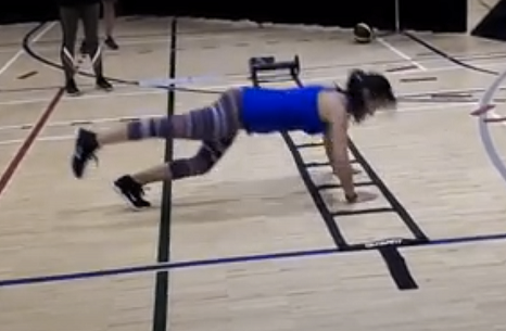 Ladder Sideways Each Rung With Explosive Three-point Pushups