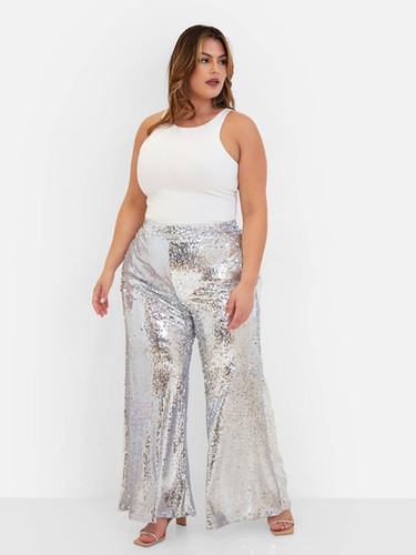 Leslie Silver Sequin Pants | J Victorian Elite