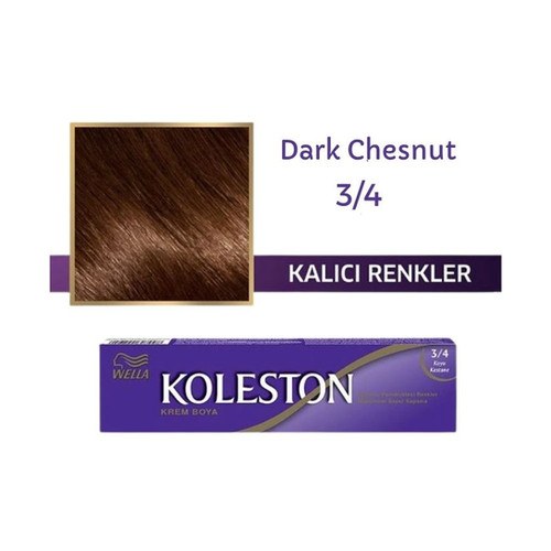 Koleston Wella Permanent Hair Color Cream Tube DARK CHESTNUT 3/4 ...
