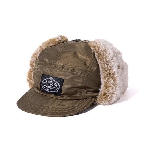 FLIGHT NYLON FUR FLAP CAP 毛絨蓋耳飛行尼龍帽 / 棕色 | Poler Taiwan