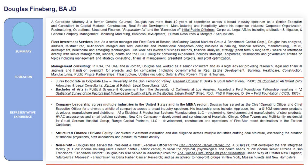 Douglas Fineberg - Leading Companies to Success in USA and Jordan