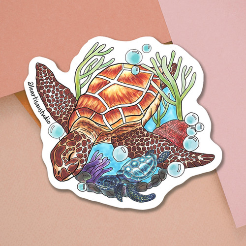 Sea Turtle Family Sticker | Cappy Trails