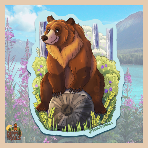 Grizzly Bear Sticker | Cappy Trails