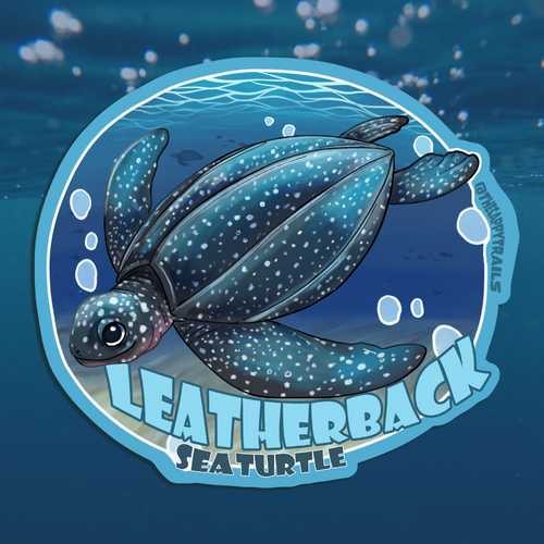 Leatherback Sea Turtle Sticker | Cappy Trails