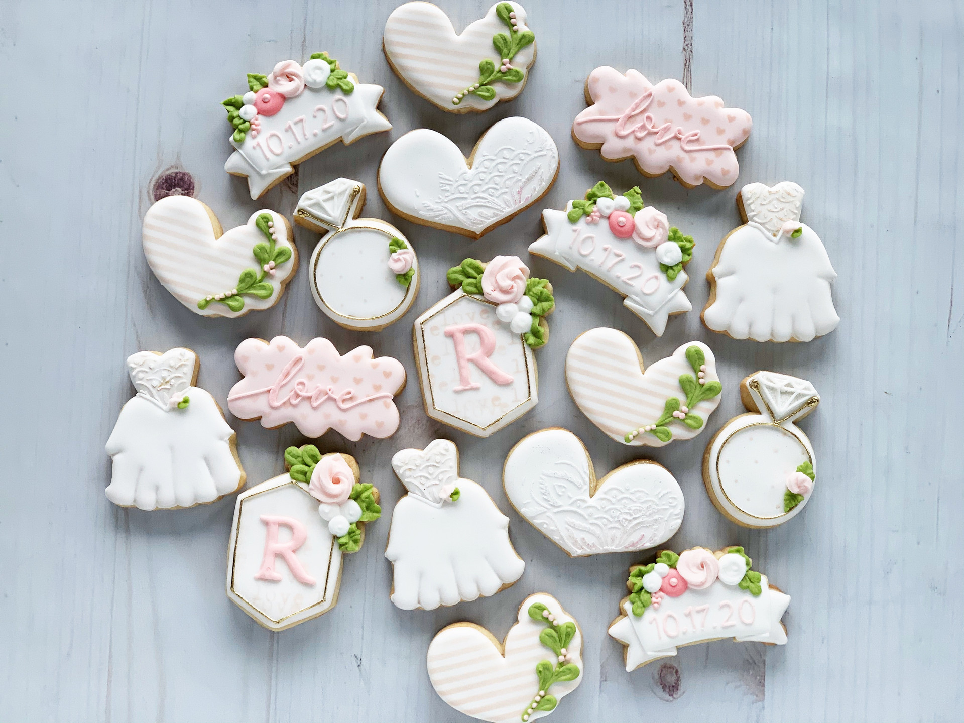 Pale Pink Wedding Cookies | Wedding | Bridal Cookies