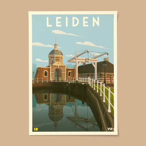 Leiden Vintage Stadsposter v.a. | Vintage Stadsposters