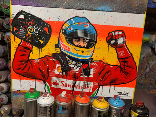 Fernando Alonso, Ferrari - Graffiti Painting | drautoart
