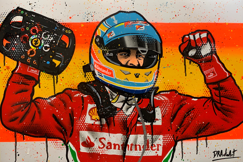 Fernando Alonso, Ferrari - Graffiti Painting | drautoart