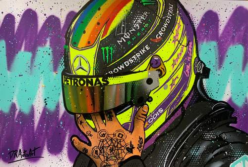 Lewis Hamilton, Love is love 2022 - Graffiti Painting | drautoart