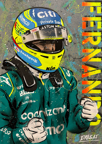 Fernando Alonso, 2023 - Graffiti Painting | drautoart