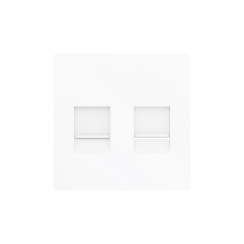 Zennio ZS55 - Centraalplaat voor dubbele RJ45 connector (Wit) | Betechsmart Zennio ZS55 - Centraalplaat voor dubbele RJ45 connector (Wit) | Betechsmart