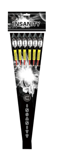 Insanity 6 Pack Rockets | The Firework Box | Firework Shop