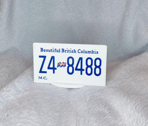 BC Motorcycle License Plates 4.8" x 2.8" | Van3DPrint