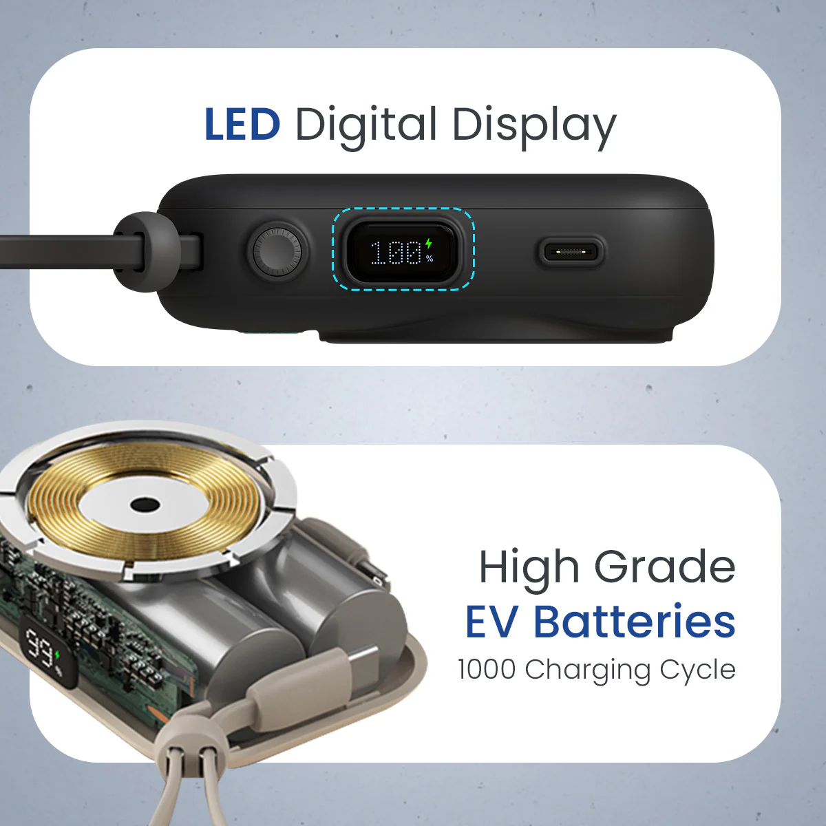 Portronics Power Shutter 10000mah 15W Wireless Charging Magnetic Power ...