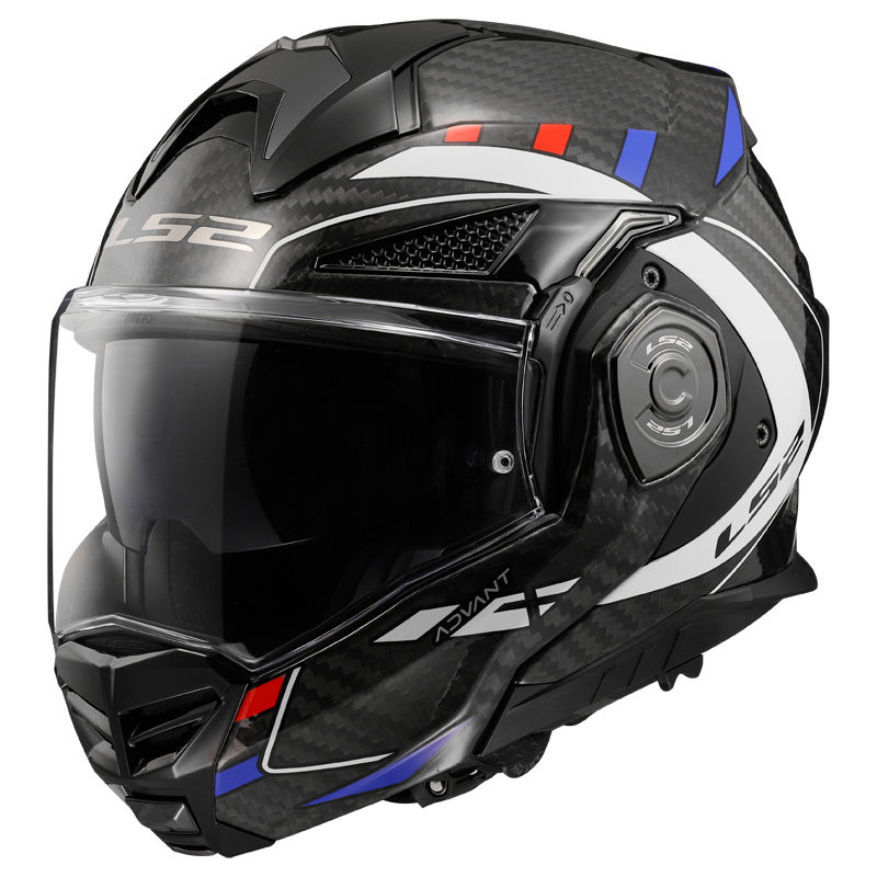 LS2 FF901 Advant X C Future Gloss White Blue-06 Modular Helmet | Avikkart
