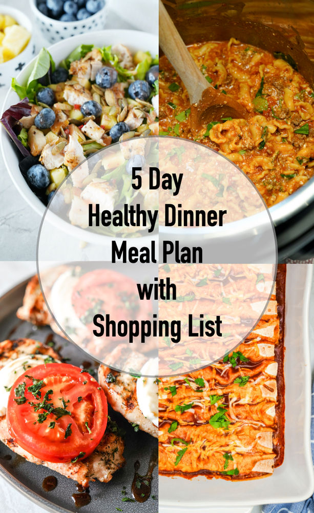 5 DAY DINNER MEAL PLAN WITH SHOPPING LIST