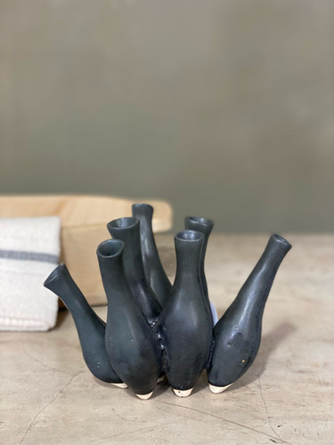 Ceramic Flared Cluster Vase Medium | Garden Bleu