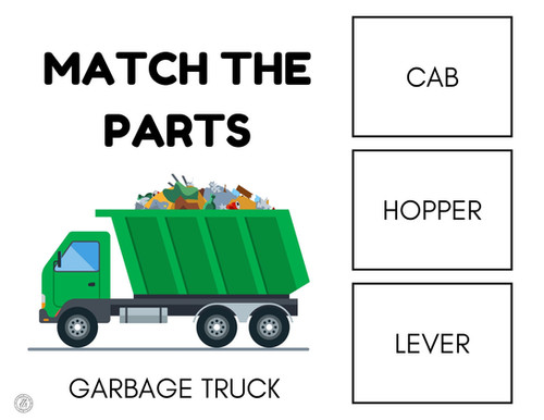 GARBAGE TRUCK-MATCH THE PARTS | DTS