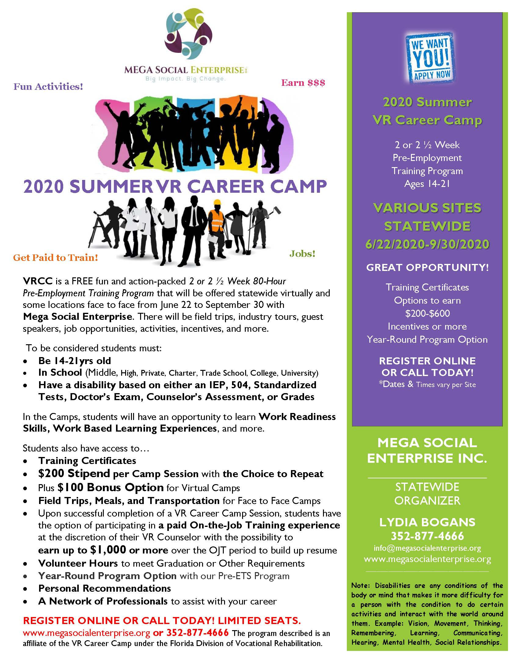 Virtual Statewide Summer 2020 Career Camp | Mega Social