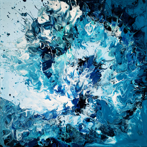 Giant Splash Acrylic Fluid Painting | BNW Art