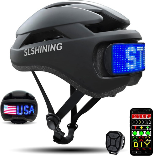 Slshining LED Smart Helmet (With App+Turn Signals) | Fierro Bikes 412
