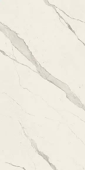 Ceramic straight edge tabletop with chamfered edge. | Table Trends
