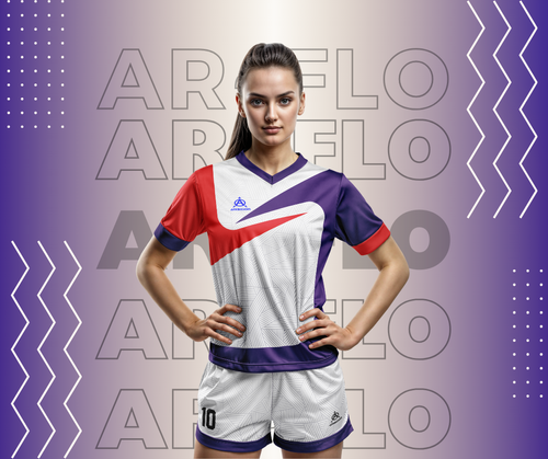 Women Football jersey set Base Cut V neck (ARWJS#6) | myambitionindia