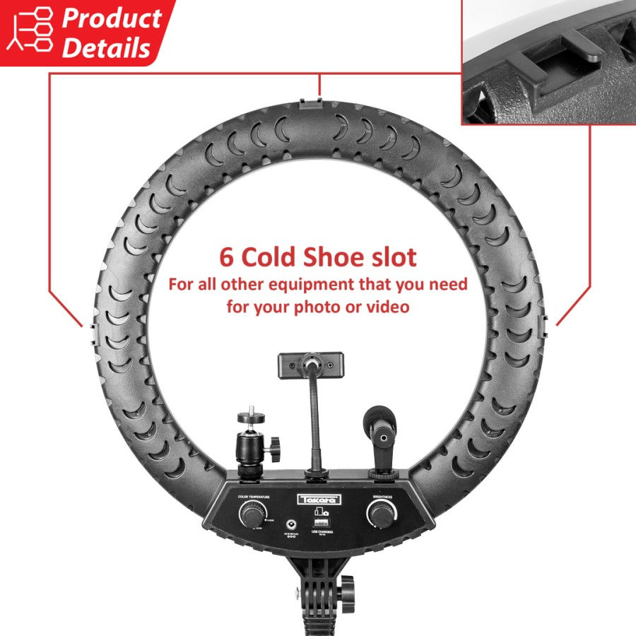 RINGO 218 18 Inch Bi-Color LED Ring Light Ringlight Kit | Takara Indonesia