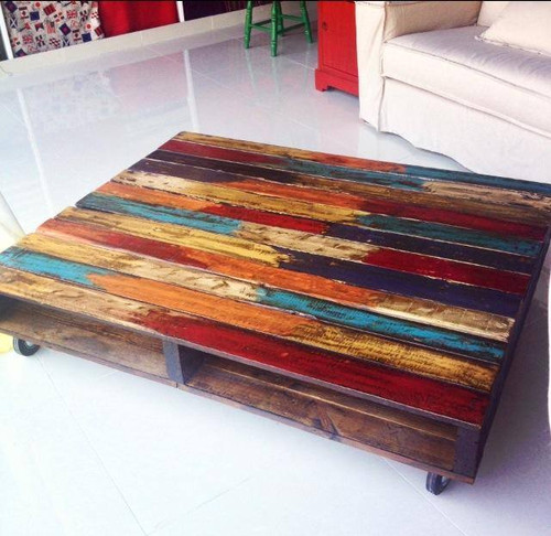 Mesa de Centro Pallet Multicolor | PantanoPallet