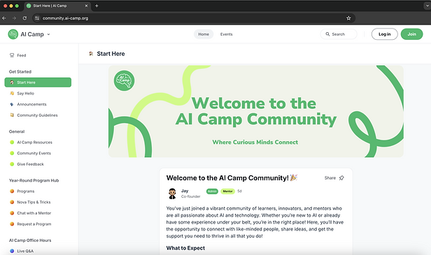 AI Camp Year-Round Program | Learn AI Anytime with Human Mentorship