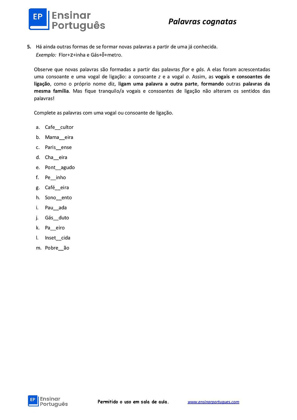 Sufixo | Ensinar Português
