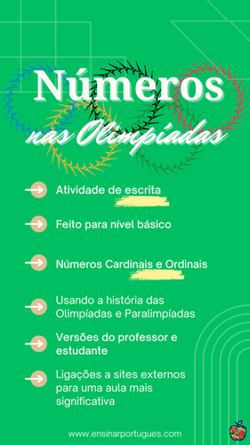 Números nas Olimpíadas - Aprendendo números em português | Ensinar ...