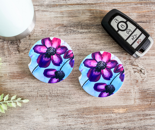 Keaton Sandstone Car Coasters (2) | Angie Bryant Art