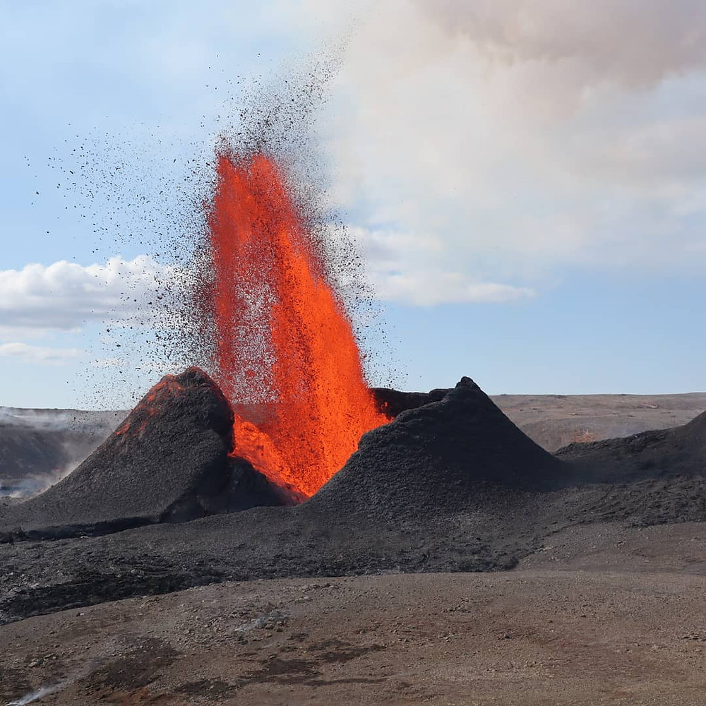 See Red Molten Lava Shooting 1,000 ft Up In The Air
