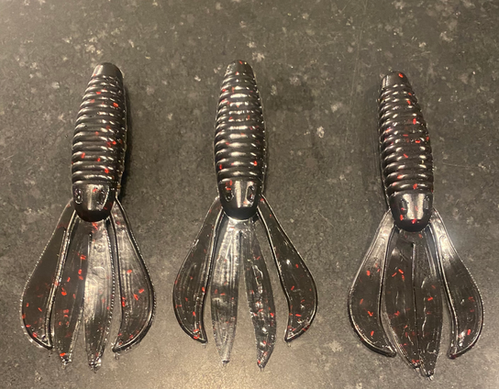 Black/Red Flake Rocket Craw | Glw Baits