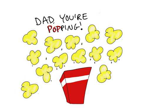 Popcorn Cartoon Father's Day Card | Danielle in Doodles