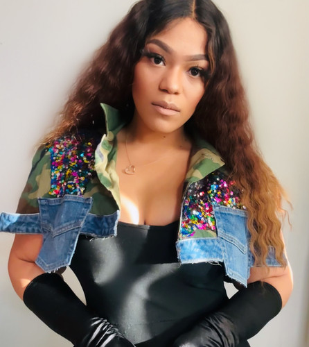 Army/Denim Cloak | Camia Janine Co.