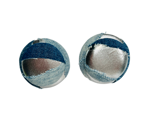 Silver Distressed Denim Studs | Camia Janine Co.