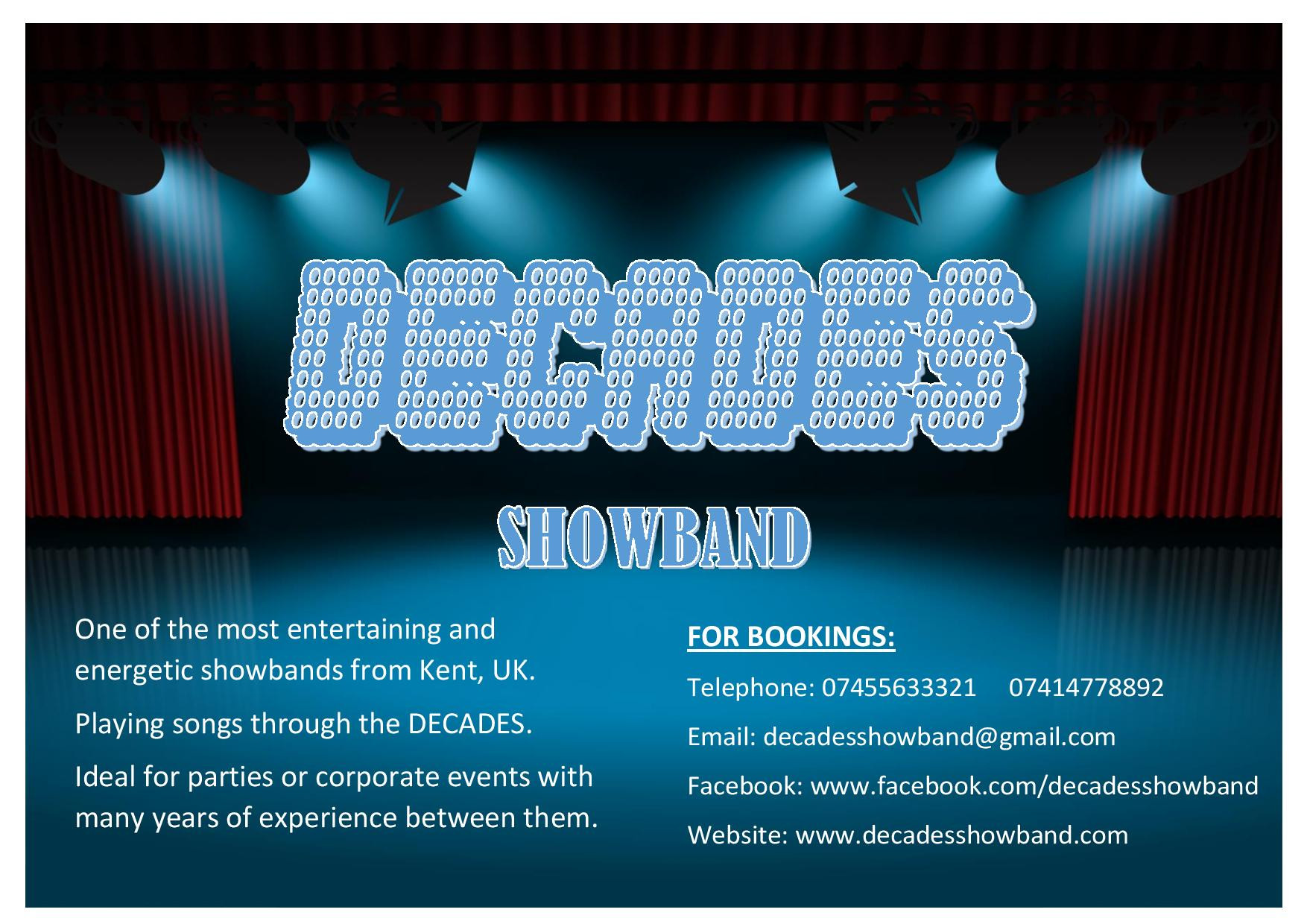 Home | Decades Showband ~ The Piece Showband from Kent, UK