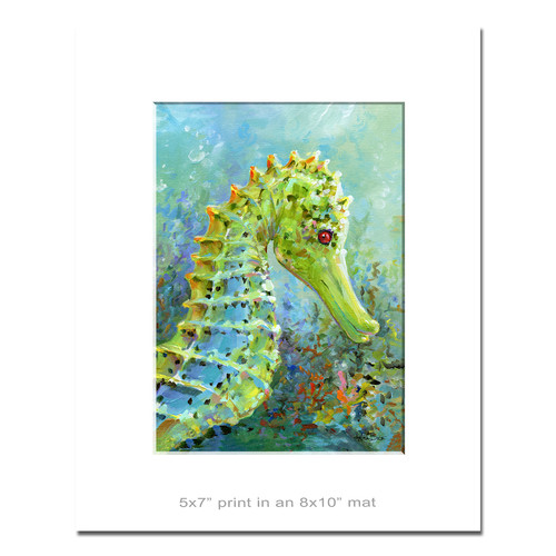 "Sylvia, the Seahorse - small prints" | Anita Bice Art