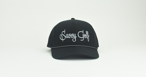 Savvy Script Retro Hat (Black) | Savvygolf