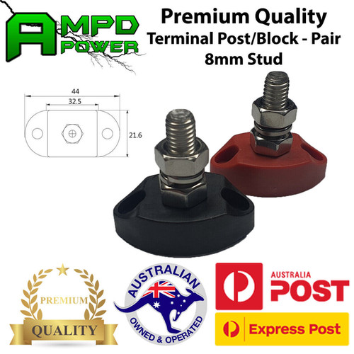 M8 Red & Black Insulated Terminal Post Terminal Block Stud 8mm - Fast ...